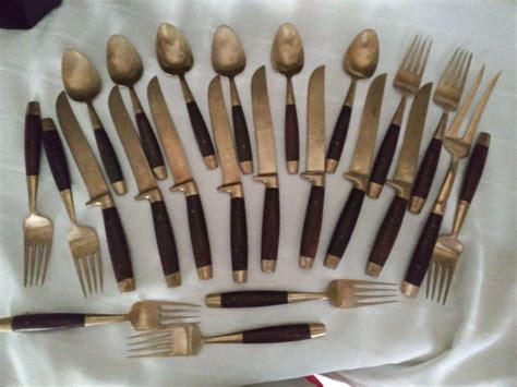 Thailand Siam Brass Wooden Silverware 3784406053