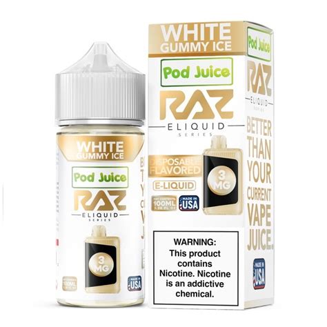 Pod Juice Raz Disposable Collab E Juice 100ml Freebase Eleaf