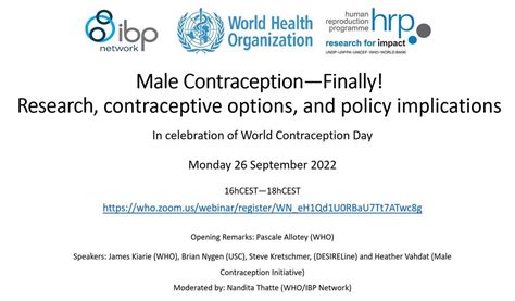 Webinar Male Contraception Research Contraceptive Options And Policy Implications