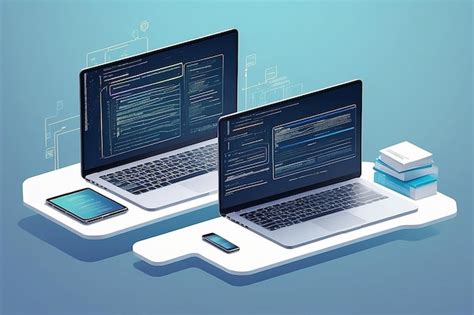 Premium Photo Pair Programming Concept Illustration