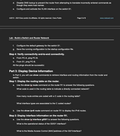 Solved Lab Build A Switch And Router Network Topology Pc A