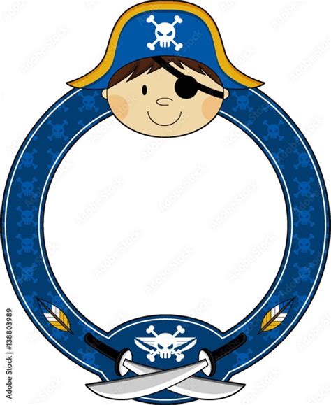 Cute Cartoon Eye Patch Pirate Captian Stock Vector Adobe Stock