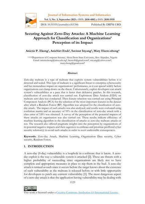 Pdf Securing Against Zero Day Attacks A Machine Learning Approach For Classification And