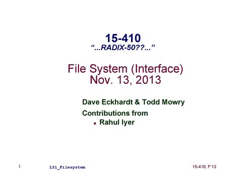 filesystem operating system design and implementation lecture slides docsity