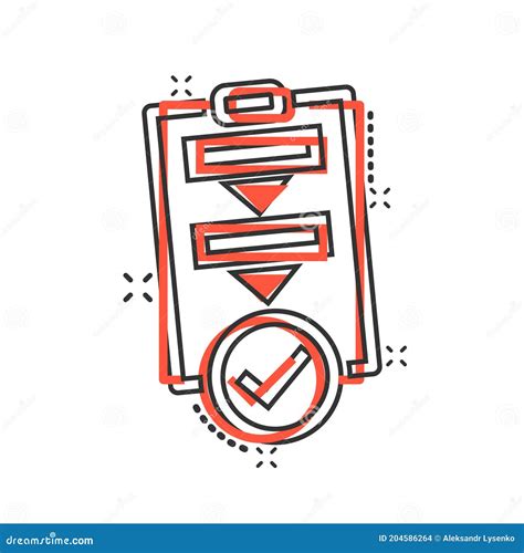 Procedure List Icon In Comic Style Document Project Cartoon Vector