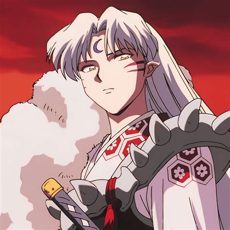 Anime Character With White Hair And Blue Eyes Sesshomaru Demon Form