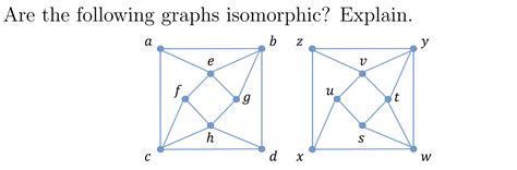Solved Are The Following Graphs Isomorphic Explain