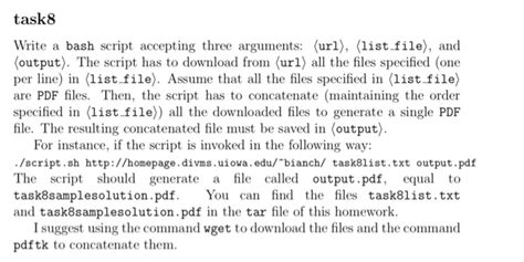 Solved Task8 Write A Bash Script Accepting Three Arguments Chegg