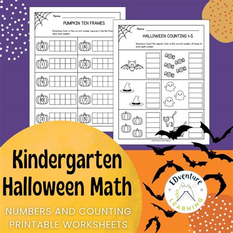 Kindergarten Halloween Math Numbers And Counting Printable Worksheets