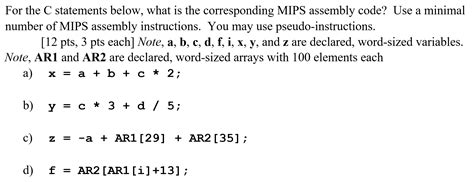 solved for the c statements below what is the corresponding
