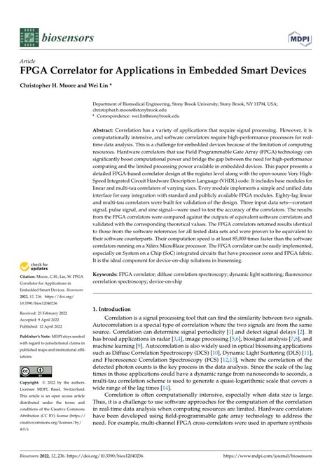 pdf fpga correlator for applications in embedded smart devices