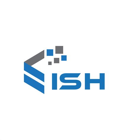 Ish Letter Logo Design On White Background Ish Creative Initials