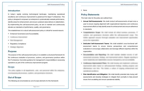 Cobit Self Assessment Policy Template Itsm Docs Itsm Documents And Templates
