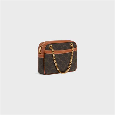 Túi Celine Small Patapans In Triomphe Canvas And Calfskin Tan 196252bzj