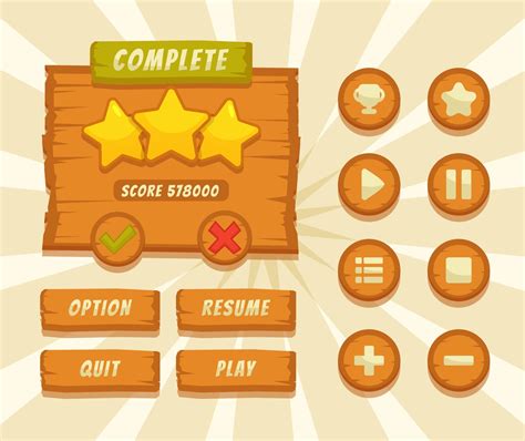 button set designed game user interface gui for video games computers
