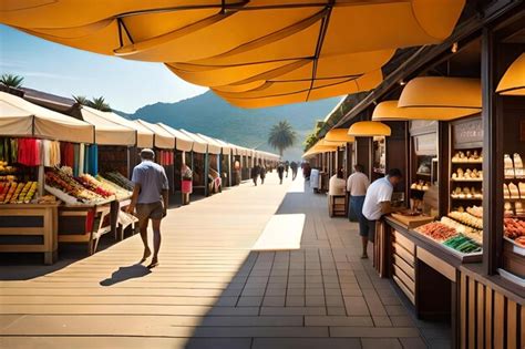 Premium Ai Image A City Is A Town And Has A Small Market On The