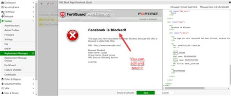 technical tip customize replacement messages for fortinet community