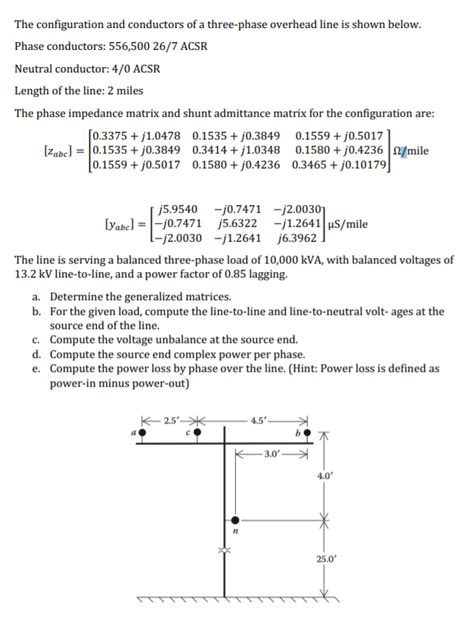 Solved The Configuration And Conductors Of A Three Phase