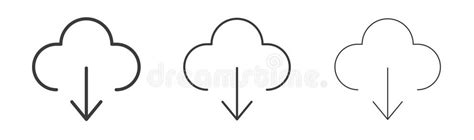Cloud Download Vecor Icon Set Stock Vector Illustration Of Phone Video 340591593
