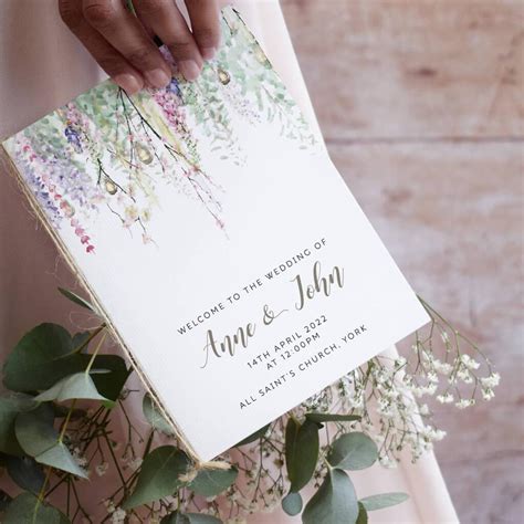 Order Of Ceremony Wedding Template