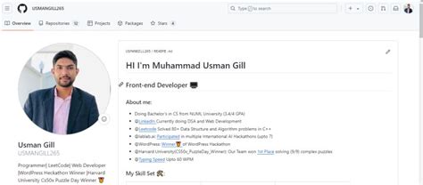 Usman Gill On Linkedin 🚀 Exciting Update My Github Profile Just Got A