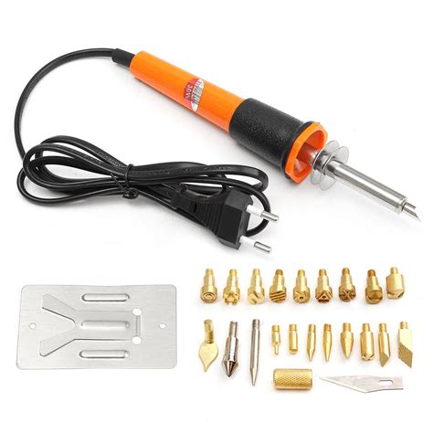 30w Pyrography Tool Wood Burning Iron Pen Set Kit With 22 Assorted Wood