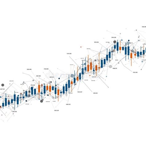 A Candlestick Chart Representing Financial Data With Alternating Blue And Orange Bars Stock