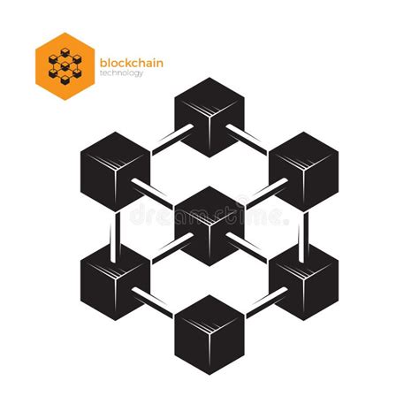 Cryptocurrency Data Abstract Sign Design Blockchain Emblem Concept Stock Vector Illustration