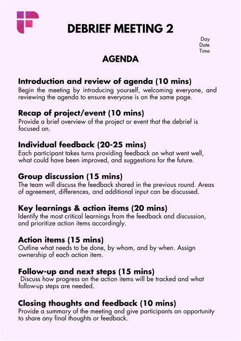 Incident Debriefing Template
