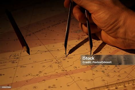 Plotting Position On The Nautical Chart At Night Watch Measuring