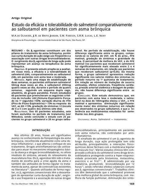 Pdf Efficacy And Safety Of Inhaled Salmeterol Compared To Salbutamol In Patients With Mild To