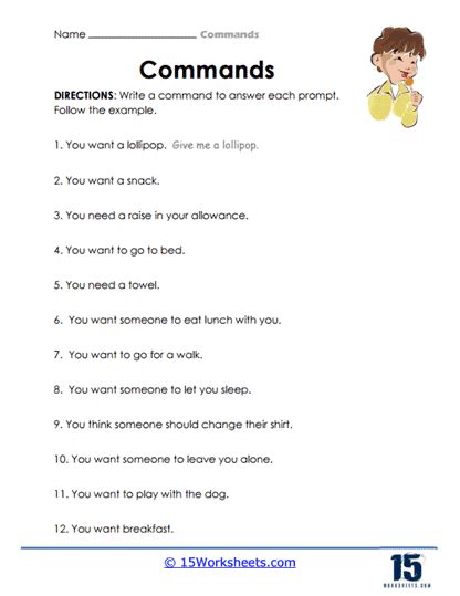 Commands Worksheets 15 Worksheets Library