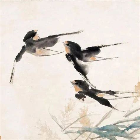 一组春燕图极富诗情画意 任伯年 燕子 飞燕