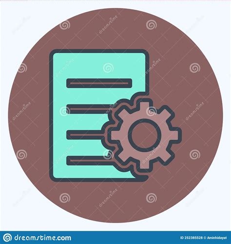 Icon Document Settings Suitable For User Interface Symbol Color Mate Style Simple Design