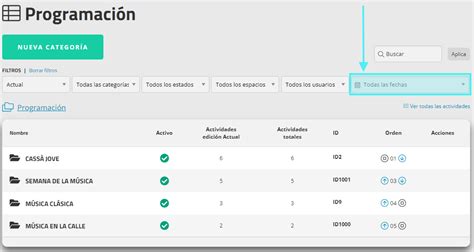 Filtros Por Rango De Fechas En El Gestor Eventis Ayuda