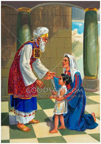Hannah Brings Her Little Son Samuel To The Temple And Presents Him To Eli The Priest Bible
