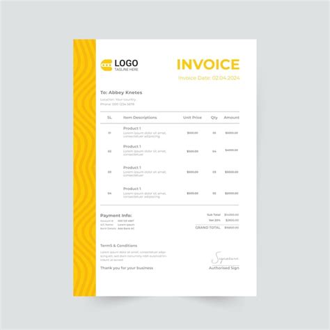 請求書のデザインテンプレート Premiumベクトル素材