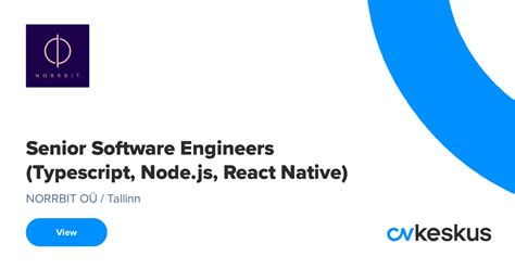 Cv Keskus Job Ad Senior Software Engineers Typescript Nodejs React Native 2025 06 05