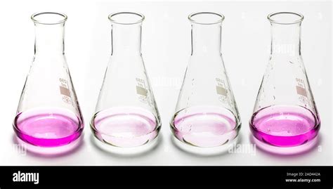 Phenolphthalein Is Used As A Single Indicator In Acid Base Titrations From Left To Right It Is