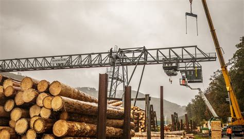 Portalkran Holzwerk 2x5t Rohrportalkran Mit 51m Spannweite Für