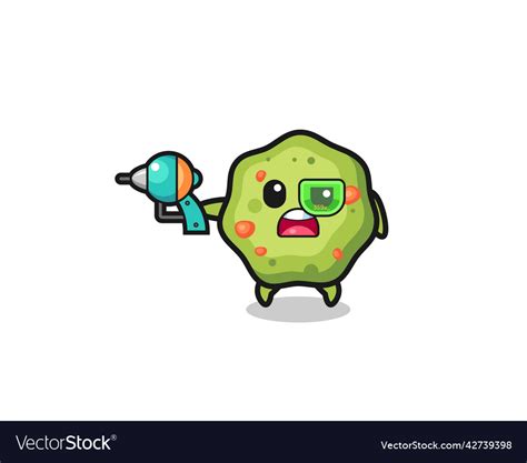 Cute Puke Holding A Future Gun Royalty Free Vector Image
