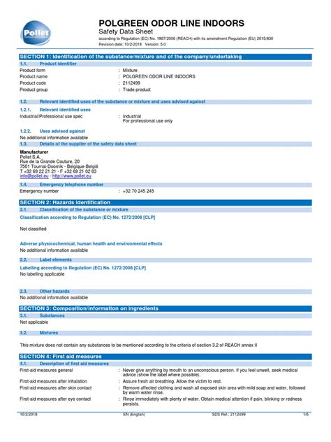 Polgreen Indoor Odor Sds Pdf Dangerous Goods Toxicity