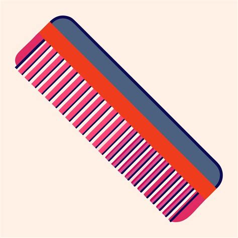 Classic Comb Vector Detailed And Functional Design For Haircare