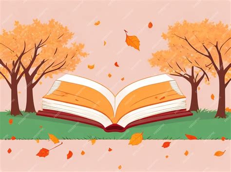 A Book Open In A Spring Park With Dry Leaves Premium Ai Generated Image