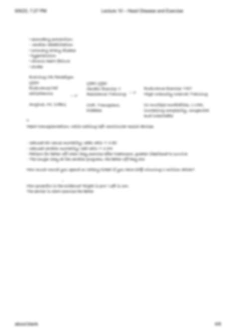 SOLUTION Lecture 10 Heart Disease And Exercise Studypool