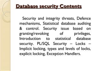 Database Security PPT Databases Computer Software And Applications