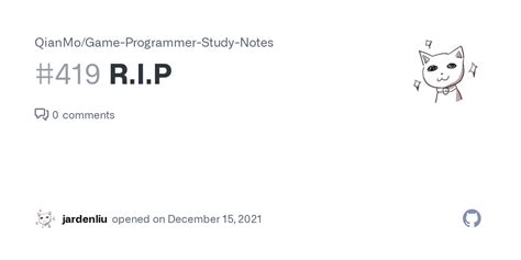 R I P Issue QianMo Game Programmer Study Notes GitHub