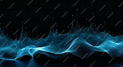 Premium Ai Image Abstract Electronic Wave On Black Background