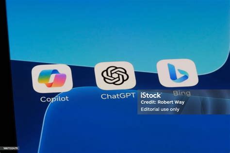 Microsoft Copilot Openai Chatgpt And Microsoft Bing Apps Assorted Ai Chatbot Applications Stock