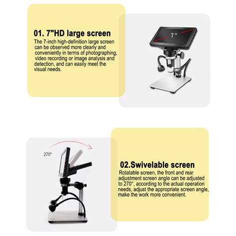 Mustool Dm9 Digital Microscope 7 Inch 1200x Magnifying Wreflect Cover